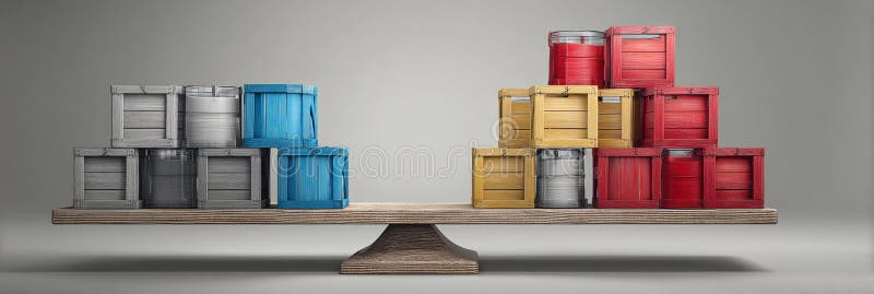 Scale Balancing Import and Export Crates with a Neutral Background for ...
