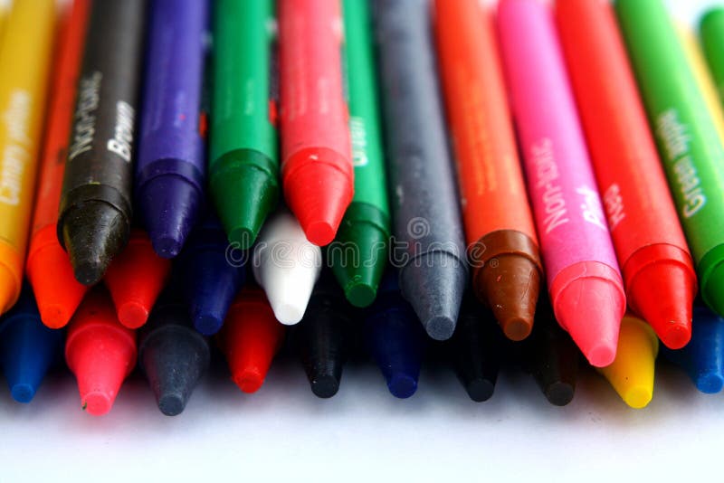 Different Colored Crayons or Coloring Materials Stock Image - Image of ...