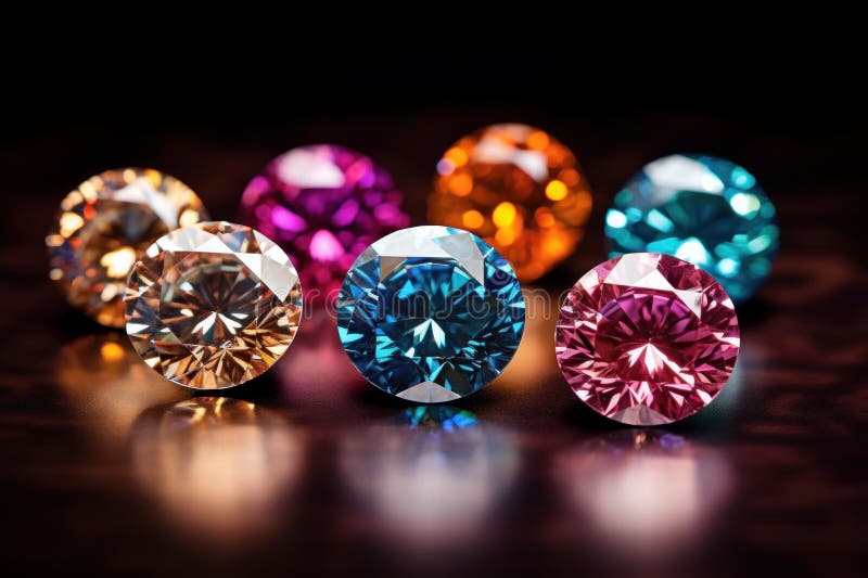 Different Colored Diamonds. Generate Ai Stock Photo - Image of ...
