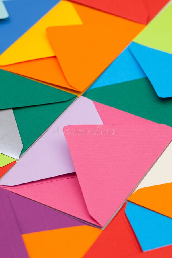 Different Colored Envelopes on the Desk Stock Photo - Image of birthday ...