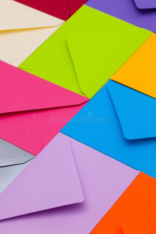 Different Colored Envelopes Stock Image - Image of card, mailing: 100284929
