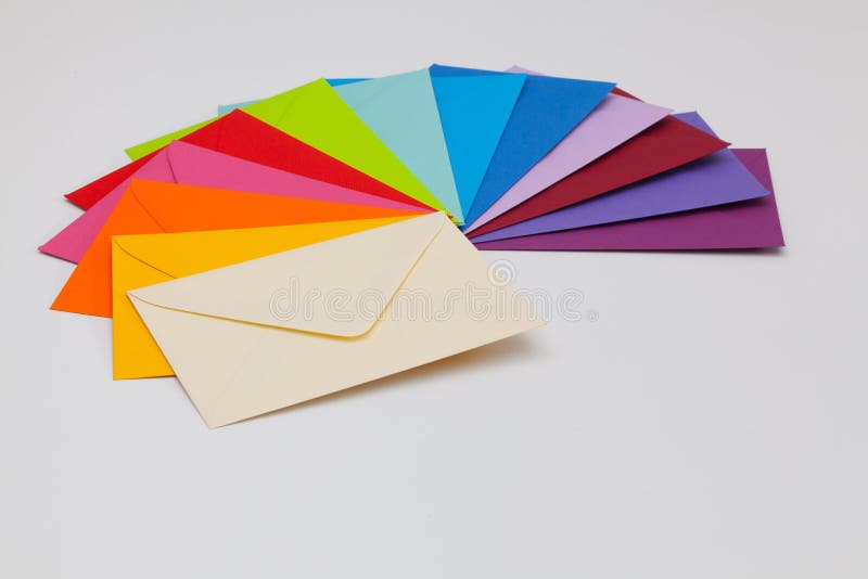 Different Colored Envelopes Stock Photo - Image of branding, icon ...