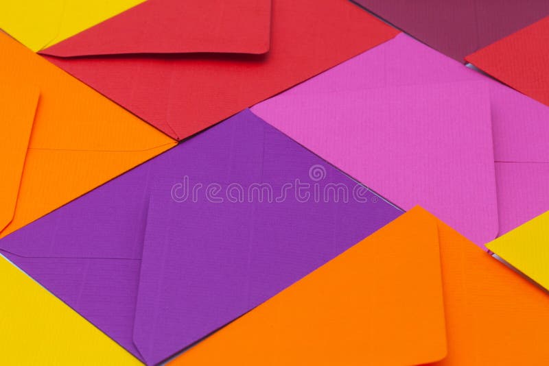 Different Colored Envelopes Stock Image - Image of mailing, design ...