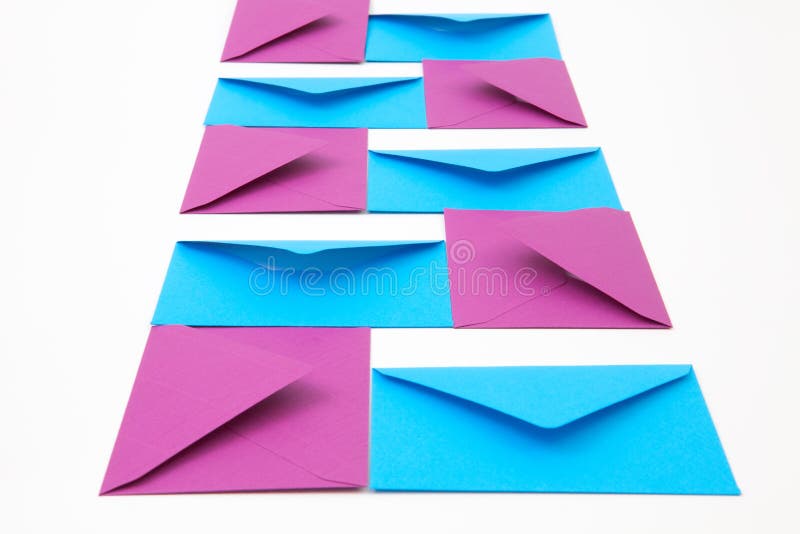 Different Colored Envelopes on the Table Stock Image - Image of copy ...