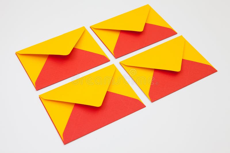 Different Colored Envelopes on the Desk Stock Image - Image of envelope ...