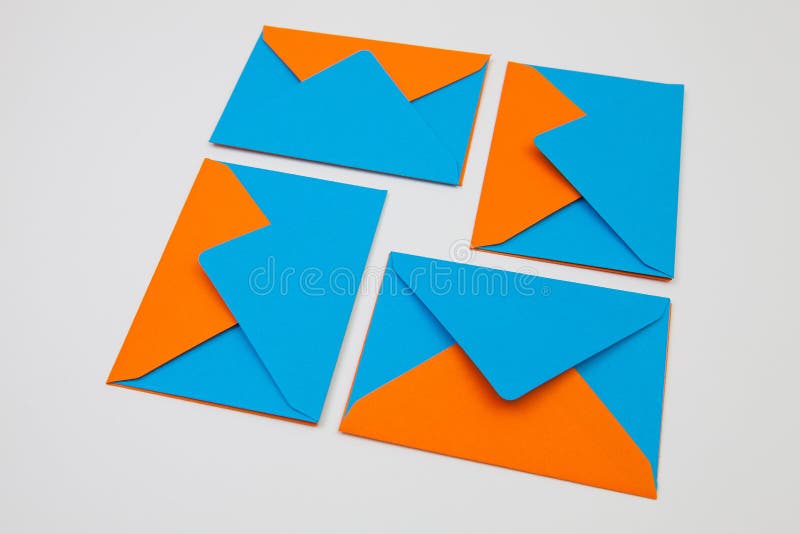 Different Colored Envelopes on the Desk Stock Image - Image of ...