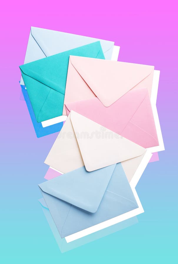 Different Colored Envelopes on the Table. Stock Image - Image of mood ...