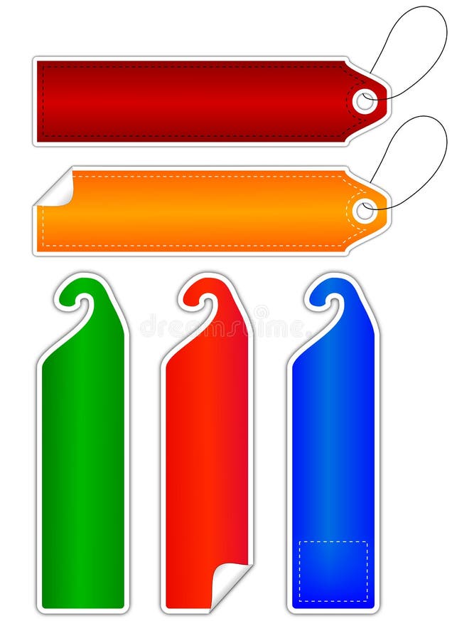 Different colored labels stock illustration. Illustration of bright ...