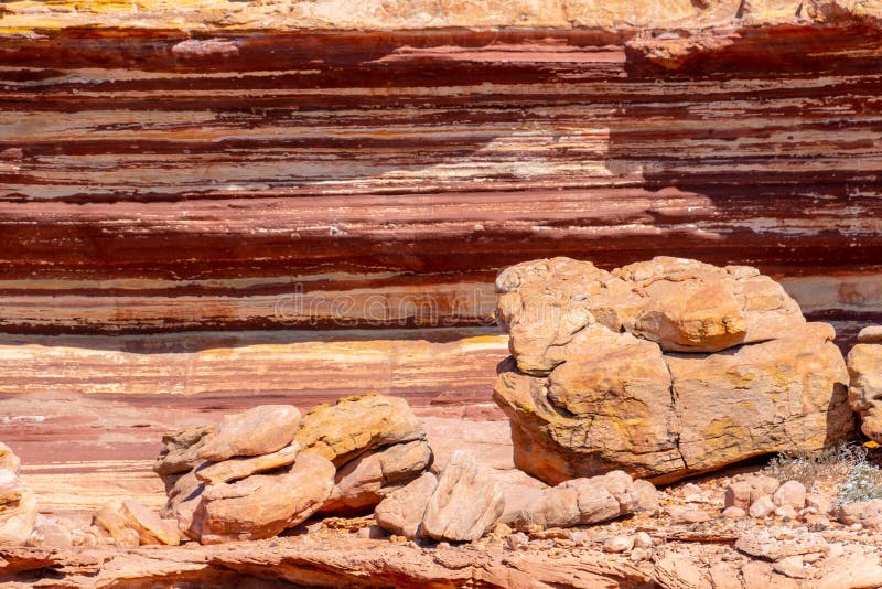 Different Colored Layers of Sediment Rock at the Coast of Kalbarri ...