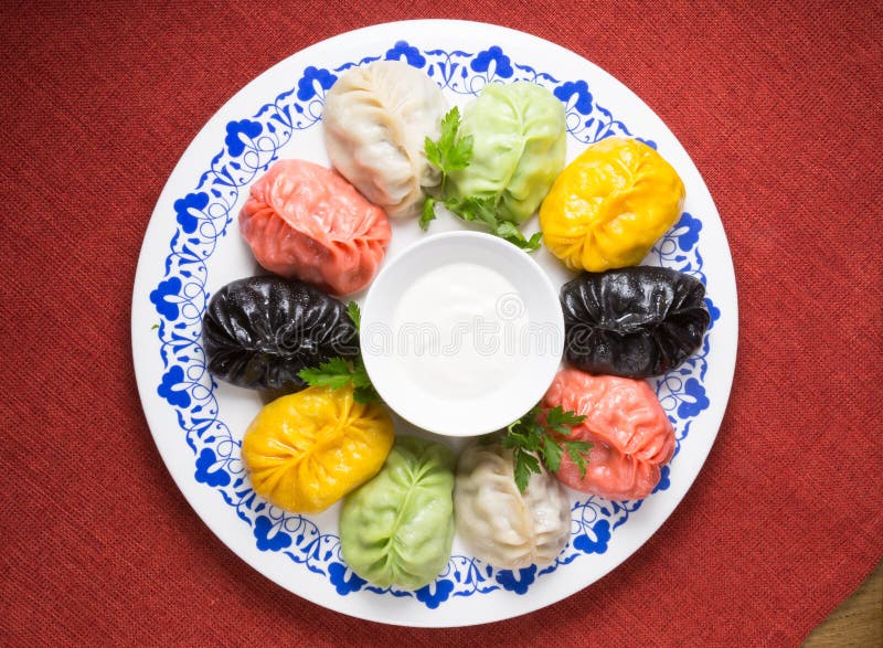 Different colored momos stock image. Image of chinese - 75800693