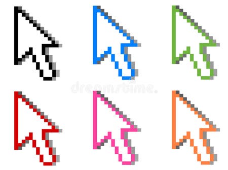 Different Colored Mouse Cursors Stock Illustration - Illustration of ...