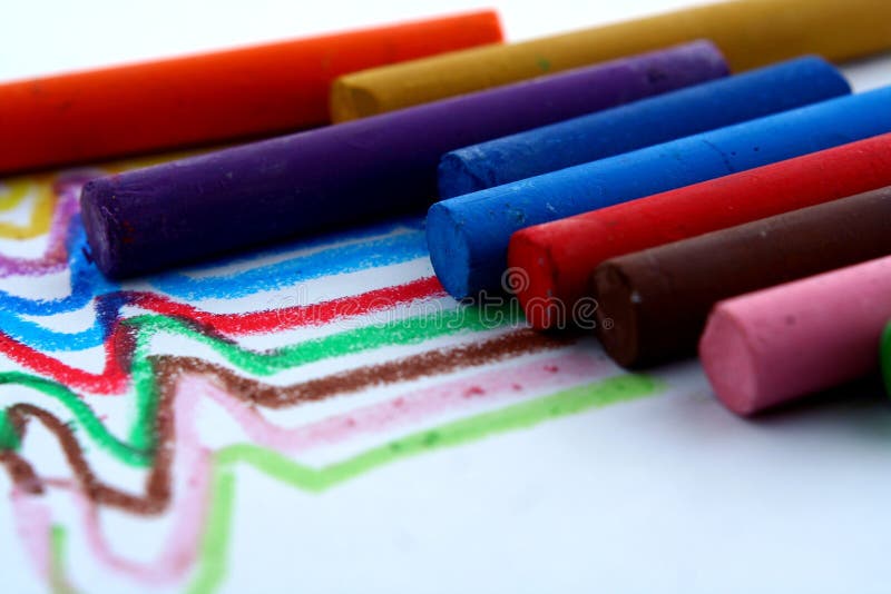 Different Colored Pastels Or Coloring Materials Stock Photo - Image of ...