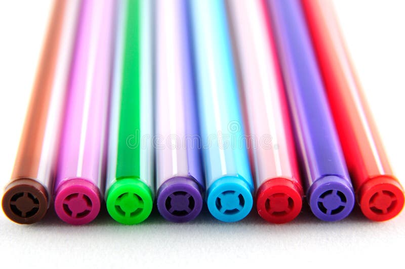 Different colored pens stock photo. Image of green, lies - 39402804