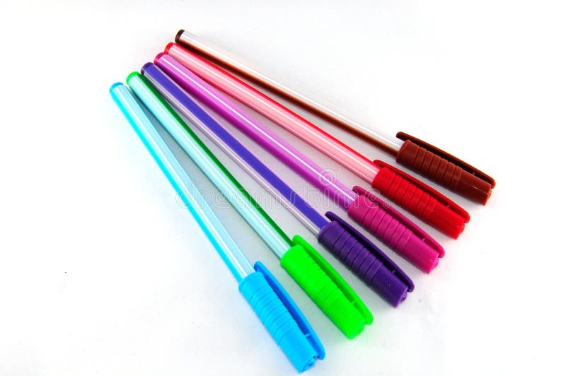 Different colored pens stock photo. Image of purple, pens - 39402906