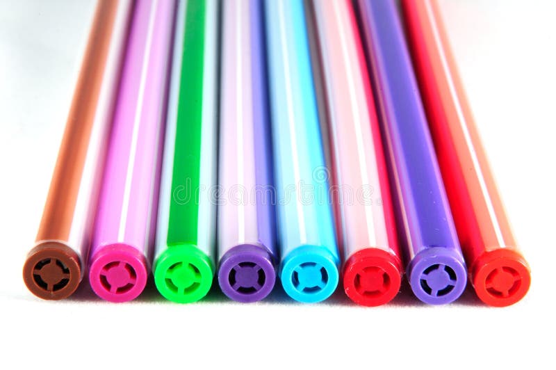Different colored pens stock photo. Image of stationery - 39402912