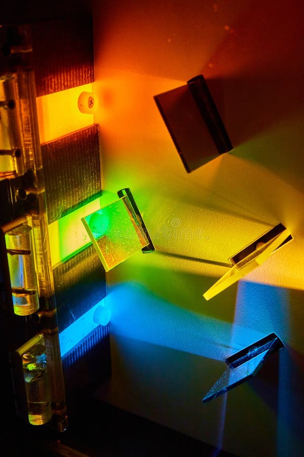 Different Colored Pieces of Glass Creating New Colors of Light in ...