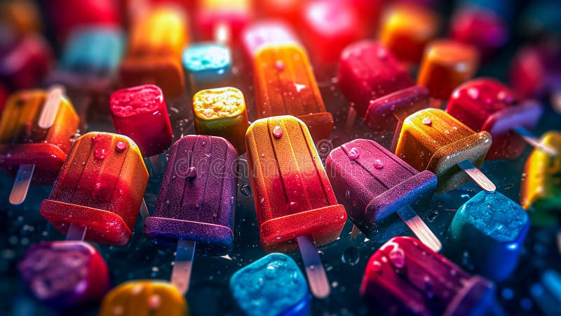 Different Colored Popsicles are Presented in a Very Colorful ...