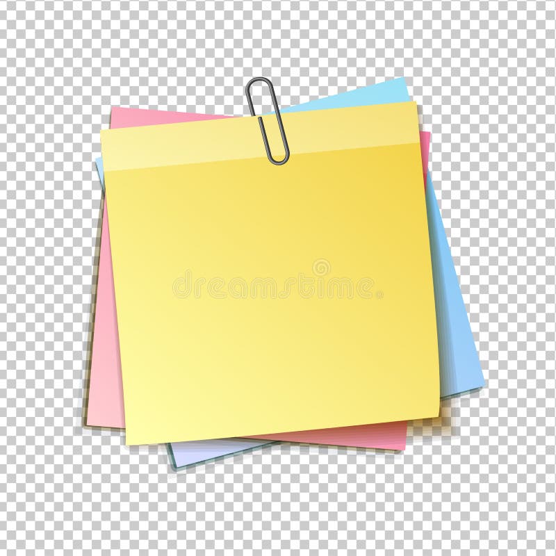 Different Colored Sheets of Note Papers Collection. Stock Vector ...