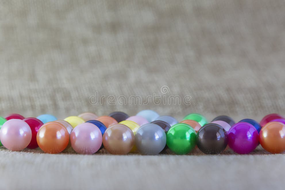 Different and Colored Spheres on Dark Fabric Stock Image - Image of ...