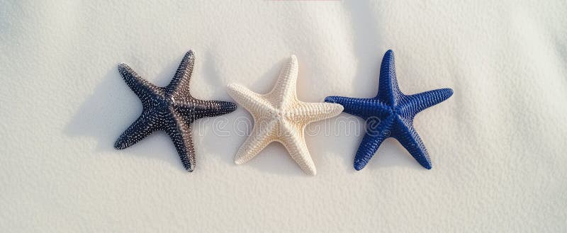 Different Colored Starfish on White Sand. Stock Illustration ...