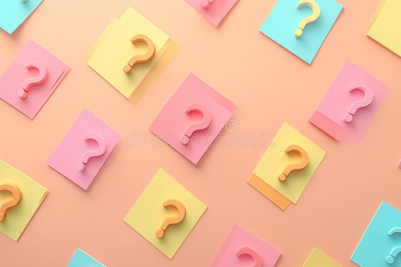 Different Colored Sticky Notes with Question Marks are Present Stock ...