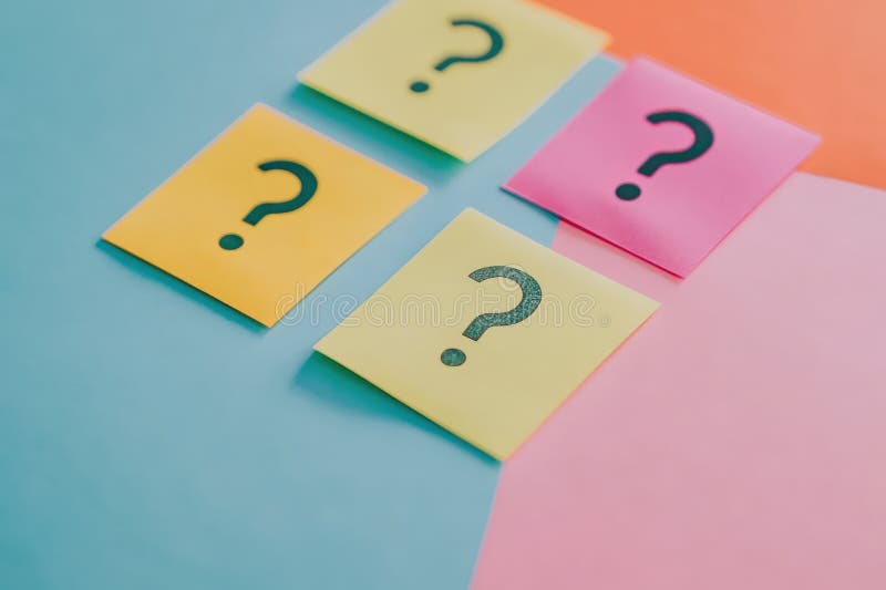 Different Colored Sticky Notes with Question Marks are Present Stock ...