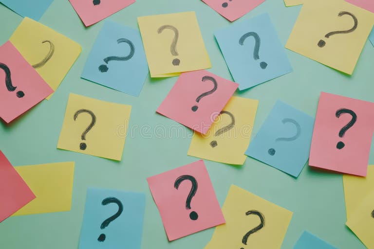 Different Colored Sticky Notes with Question Marks are Present Stock ...