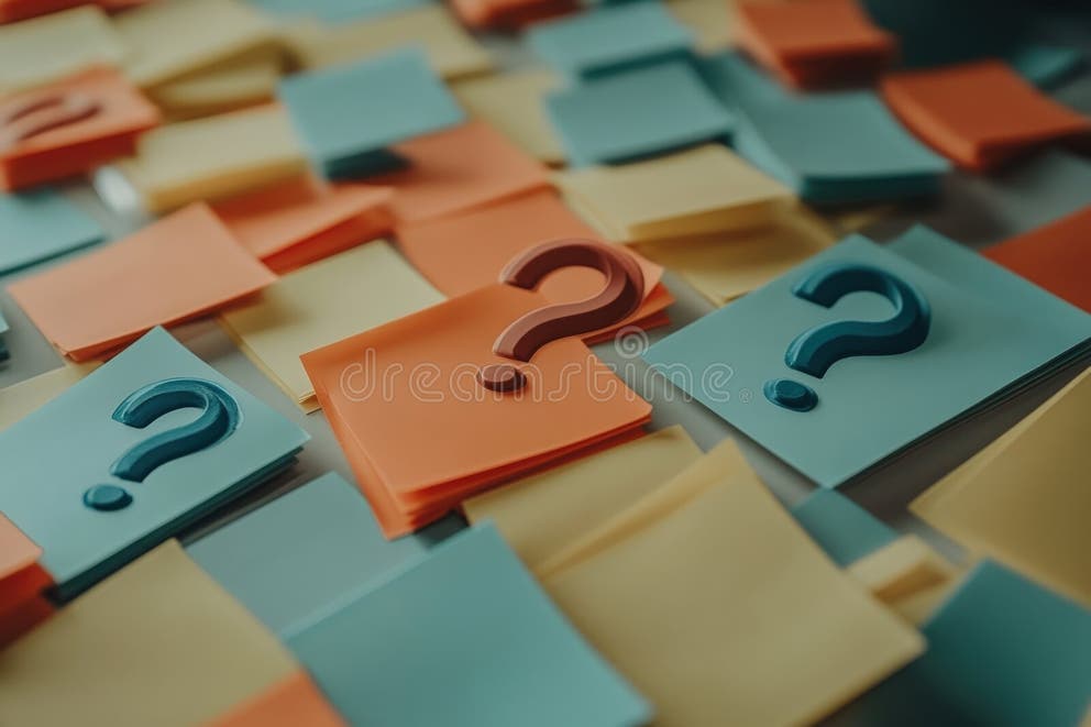 Different Colored Sticky Notes with Question Marks are Present Stock ...
