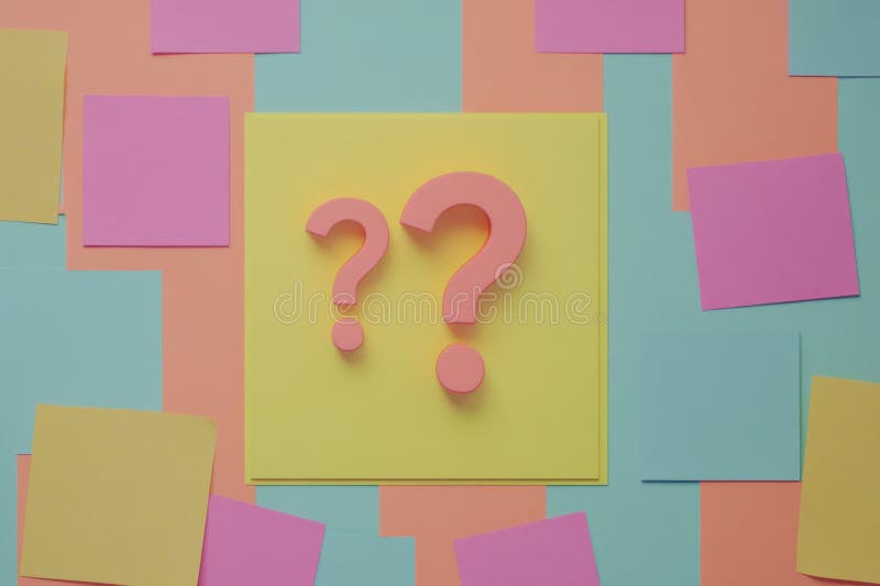 Different Colored Sticky Notes with Question Marks are Present Stock ...