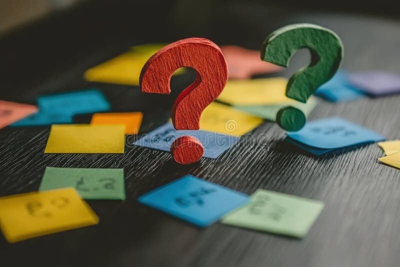 Different Colored Sticky Notes with Question Marks are Present Stock ...