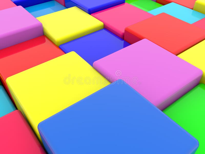 Different Colored Toy Cubes Stock Illustration - Illustration of ...