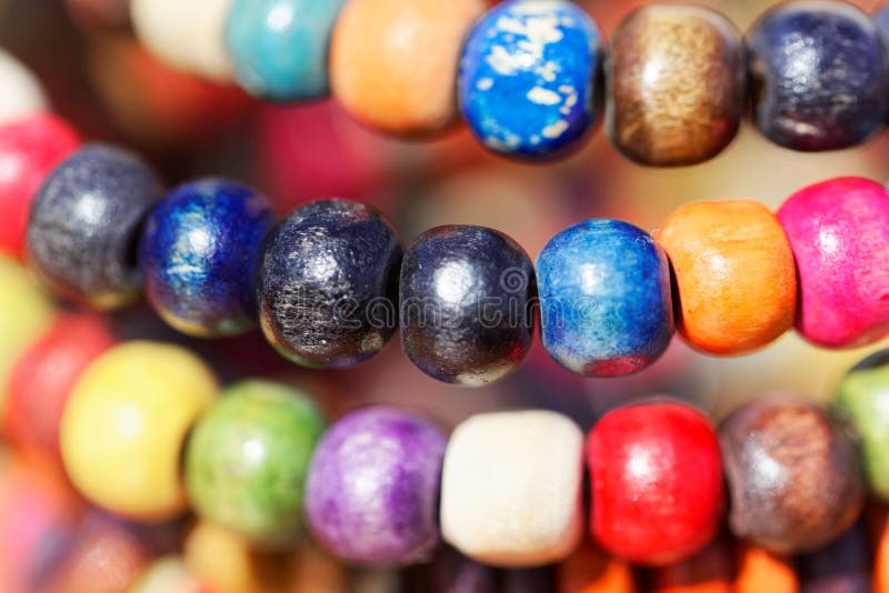 Different Colored Wood Beads Stock Image - Image of element, closeup ...