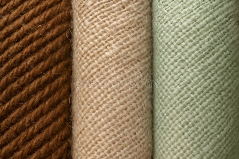 Different Colored Yarn and Fabrics Creating a Gradient Effect Stock ...