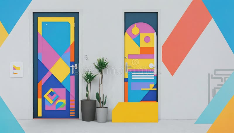 Different Colorful and Artistically with Shapes and Colors Designed ...