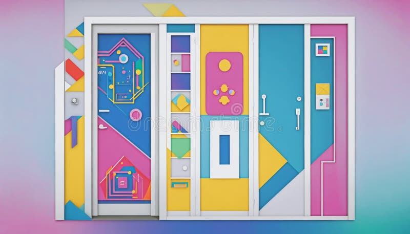 Different Colorful and Artistically with Shapes and Colors Designed ...