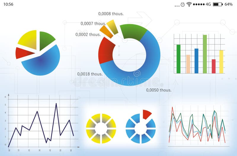 Different Graphs with Statistic Information. Illustration Stock ...
