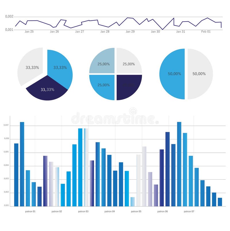 Different Graphs with Statistic Information. Illustration Stock ...