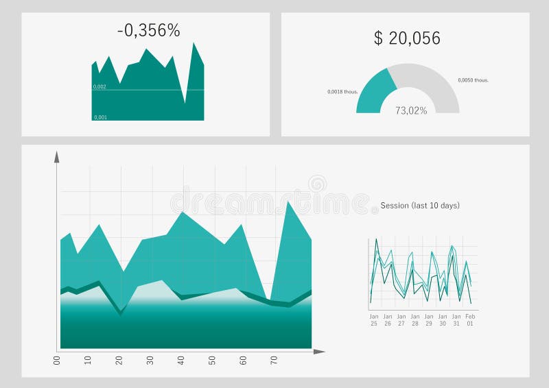 Different Colorful Graphs with Statistic Information. Stock ...