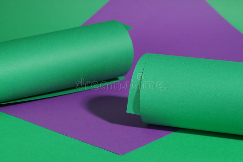 Different Colorful Paper Sheets on Green Background Stock Image - Image ...