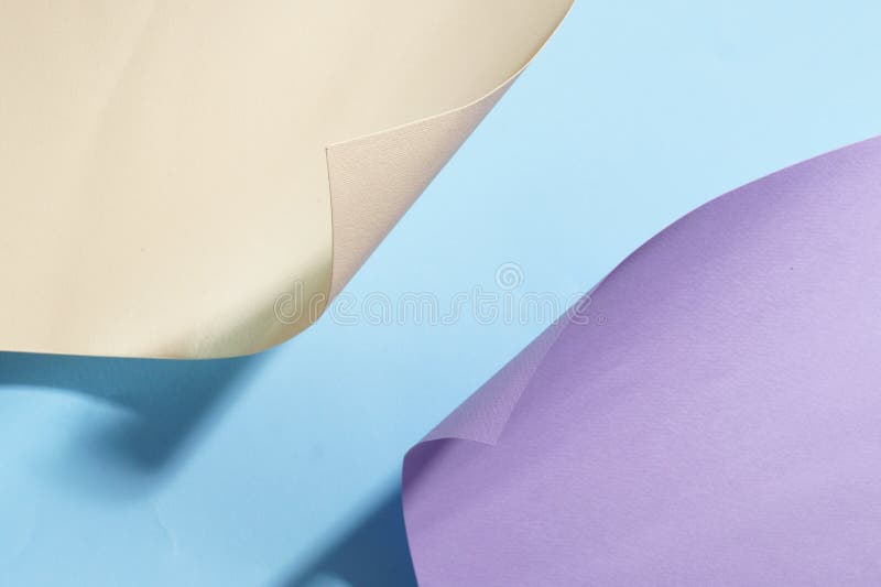 Different Colorful Paper Sheets on Light Blue Background Stock Photo ...