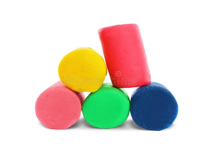 Different Colorful Play Dough on White Background Stock Image - Image ...