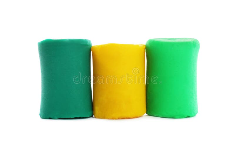 Different Colorful Play Dough on White Background Stock Image - Image ...
