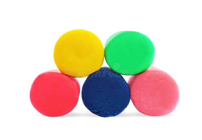 Different Colorful Play Dough on White Background Stock Photo - Image ...