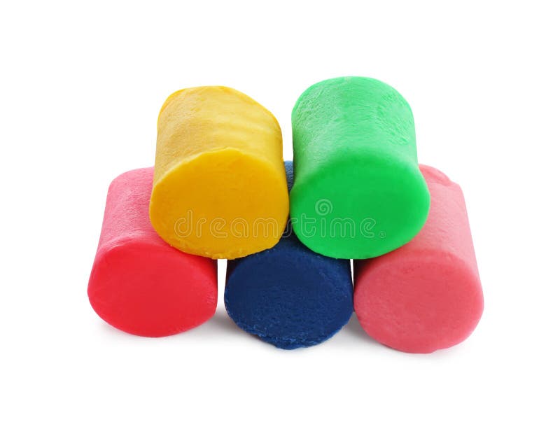 Different Colorful Play Dough on White Background Stock Image - Image ...