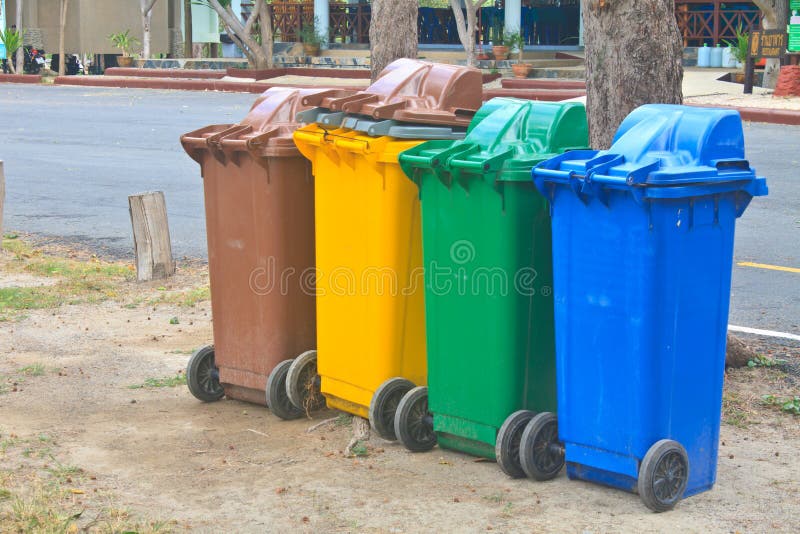 Different Colorful Recycle Bins Stock Image - Image of bottle, outdoor ...