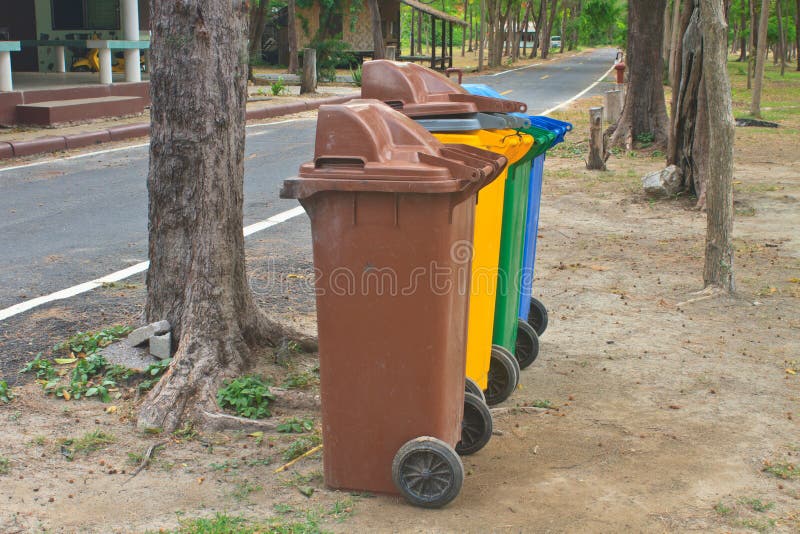 Different Colorful Recycle Bins Stock Image - Image of arrow, plastic ...
