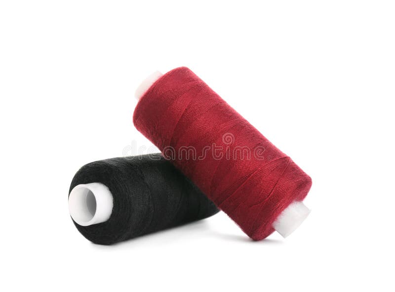 Different Colorful Sewing Threads on White Background Stock Image ...