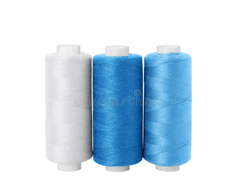 Different Colorful Sewing Threads on White Background Stock Photo ...