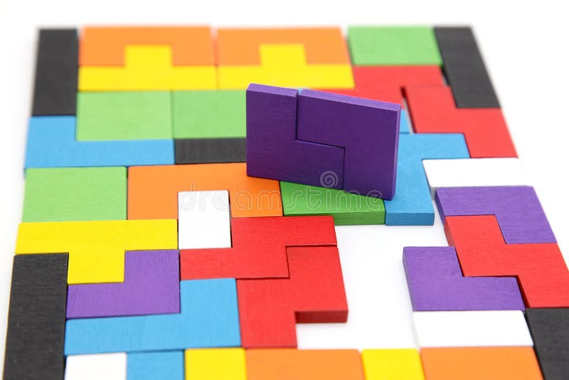 Tetris Toy Wooden Blocks Different Colorful Stock Photo - Image of ...