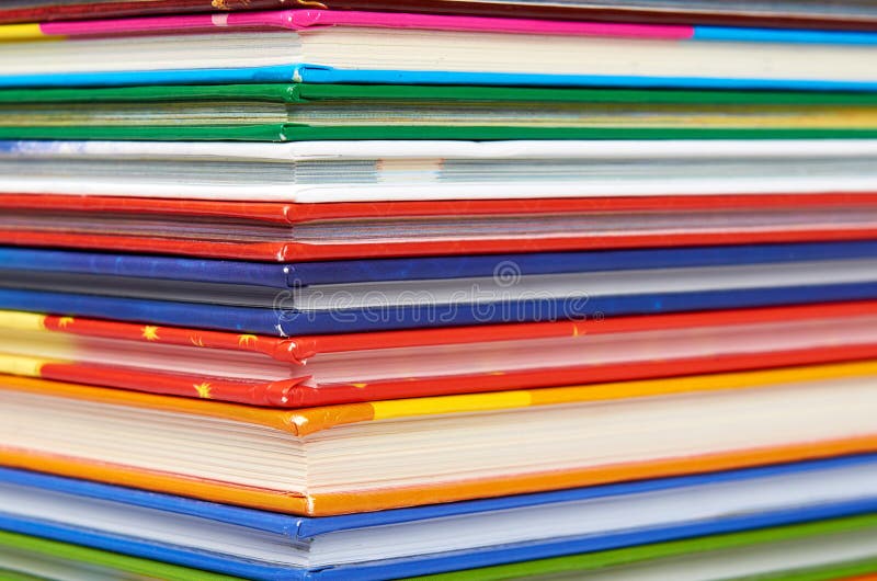 Different Colorfull Books in Stack Background Image Stock Photo - Image ...